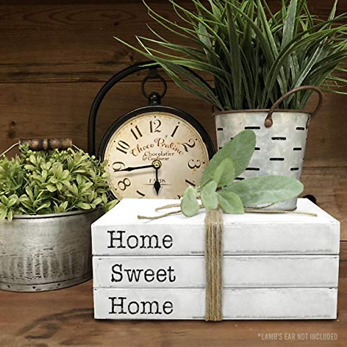 TenXVI Designs Decorative White Books, Set of 3 - Home Sweet Home Stacked Books - Rustic Farmhouse Accent Decor for Decorative Bookends, Entryway Shelf, Mantel and Bedroom Night Stands