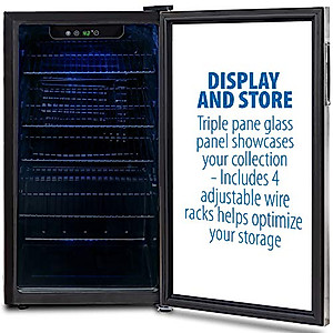 Deco Chef Beverage Refrigerator and Cooler, 118-can, Stainless Steel Triple Pane Glass Door, Temperature Control, 4 Adjustable Shelves, for Home, Apartments, Dorms, Office, Bars