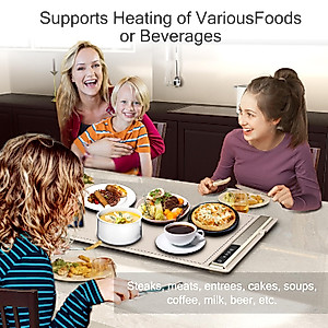 Upgrade Electric Warming Tray with Adjustable Temperature-Portable Warming Mat for Food,Roll Up Silicone Food Warmer for Parties with 3 Temperature Settings,Versatile Food Warmers for Parties Buffet