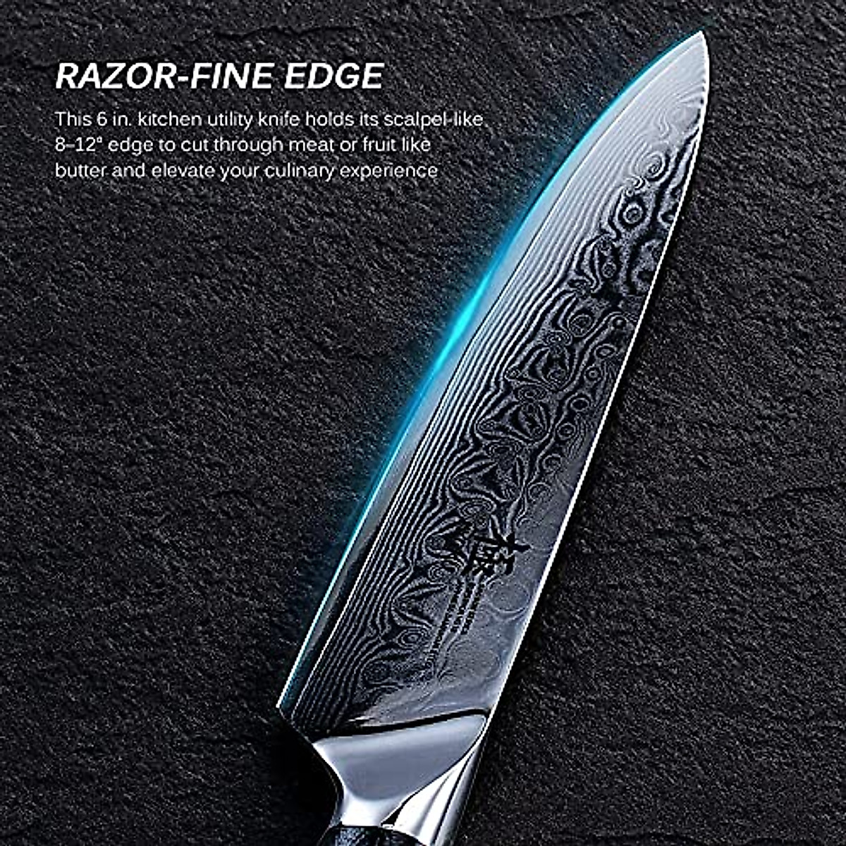 KYOKU Shogun Series 6" Utility Chef Knife + 7" Boning Knife - Japanese VG10 Steel Core Forged Damascus Blade