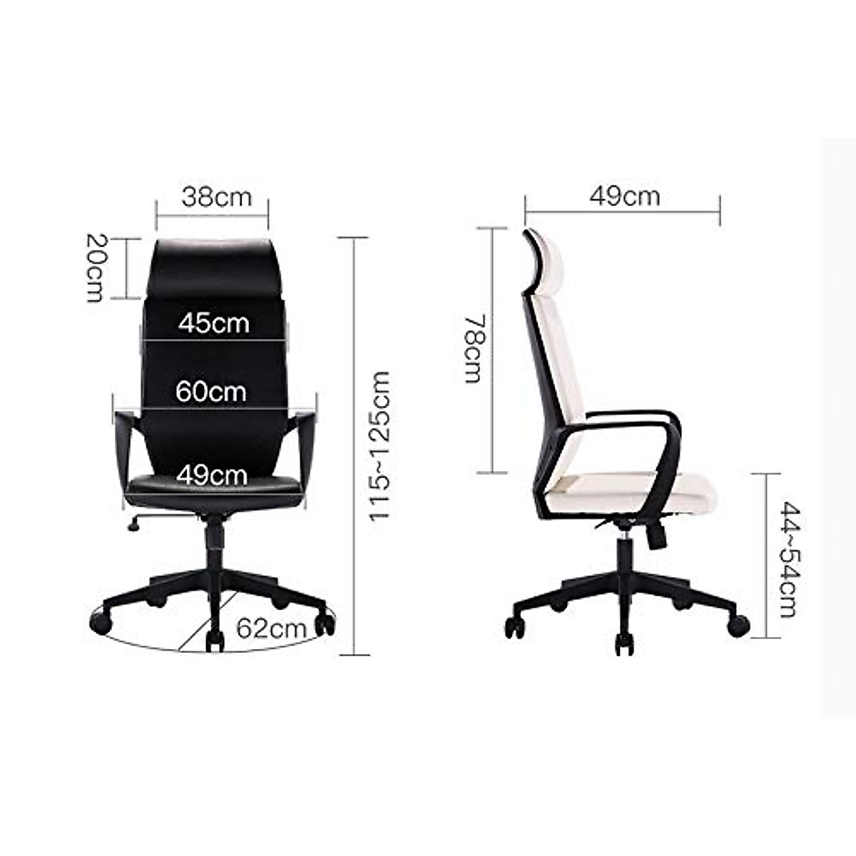 Family High Back Executive Office Chair Swivel Desk Chair Ergonomic Design Office Chair Swivel Chair Lifting Rotating Office Cushion Cushion (Color : White)