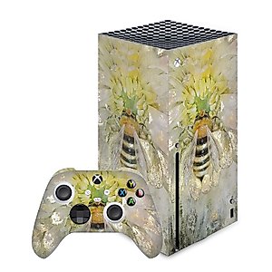 Head Case Designs Officially Licensed Stephanie Law Bee Art Mix Vinyl Sticker Gaming Skin Decal Cover Compatible With Xbox Series X Console and Controller Bundle