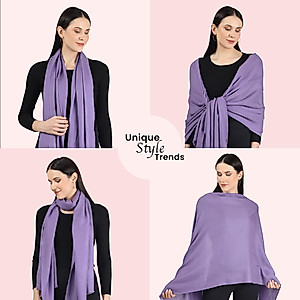 PASHWRAP 100% Himalayan Ultra Thin Cashmere Wrap |Soft Lightweight Cashmere Scarf | Kashmiri Pashmina Shawl | Luxury Gift For Women | Ideal For Travel (Mauve)