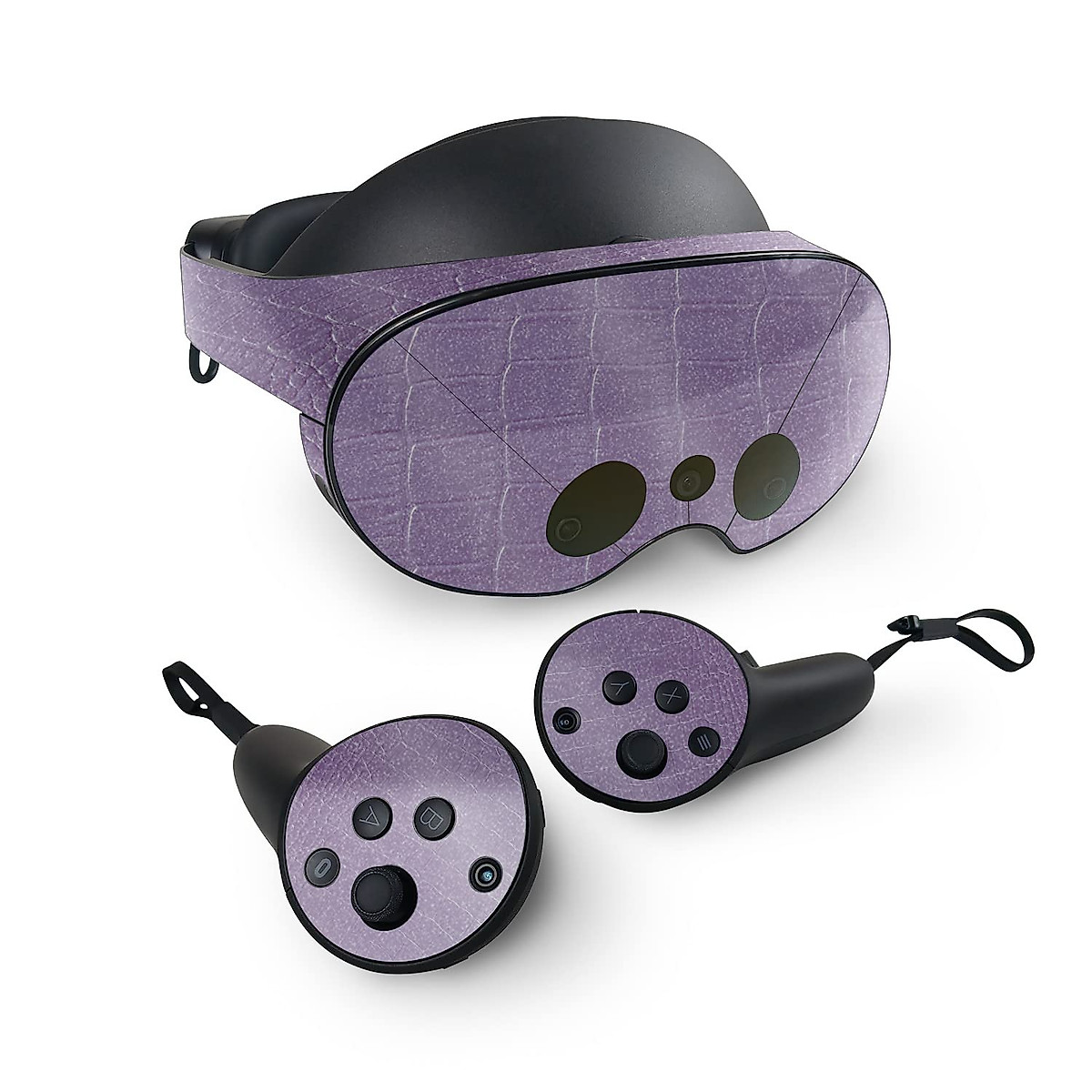 MightySkins Glossy Glitter Skin Compatible with Meta Quest Pro - Purple Gator Skin | Protective, Durable High-Gloss Glitter Finish | Easy to Apply, Remove, and Change Styles | Made in The USA