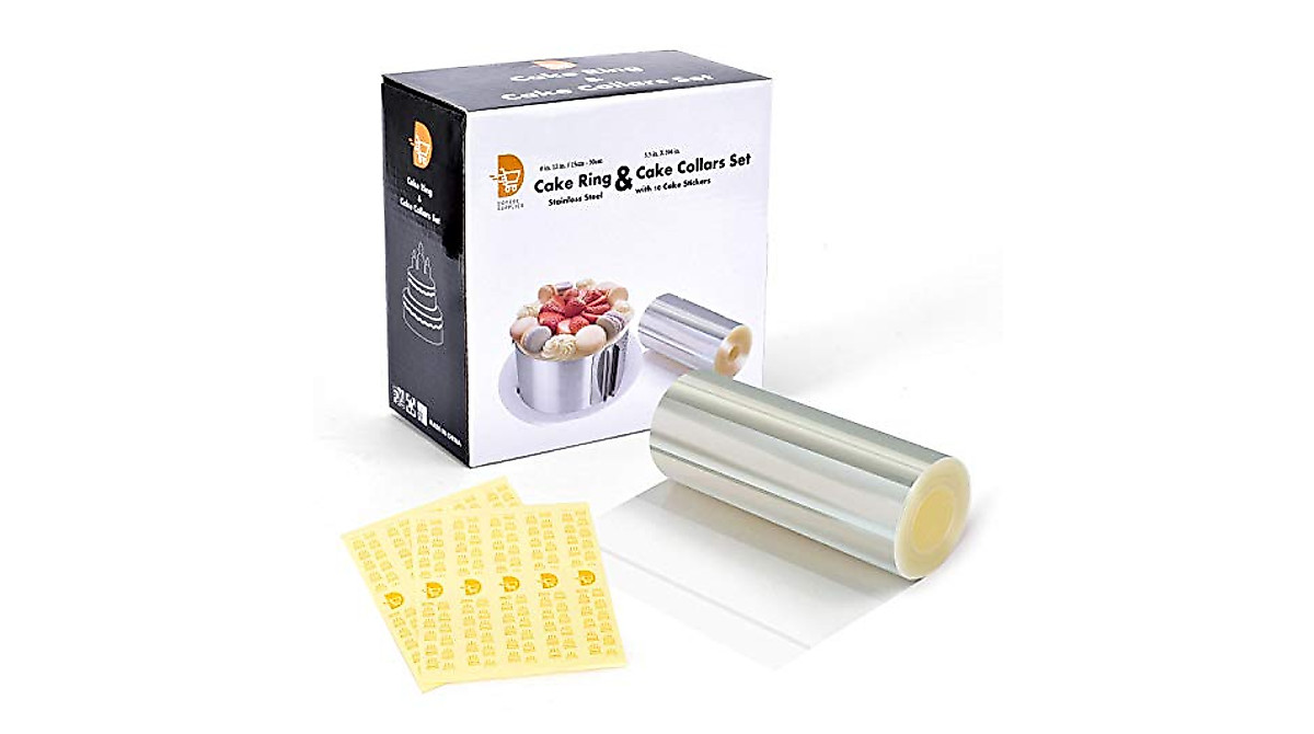 Adjustable Cake Mold & Acetate Sheets for Perfect Baking
