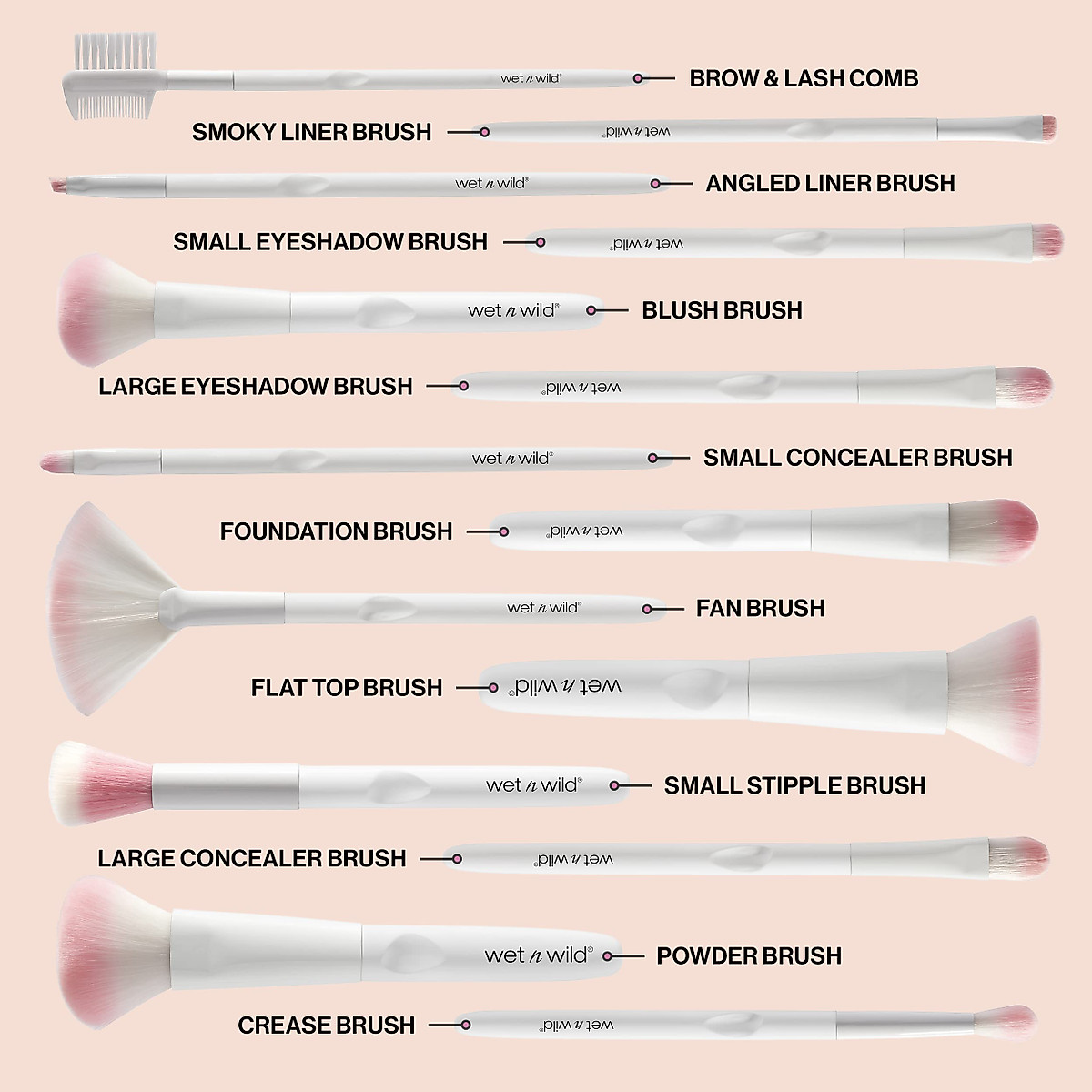 wet n wild Powder Brush, Ultra-Plush Synthetic Bristles for Flawless Application, Soft Touch, Ergonomic Handle for Comfortable Precision Control