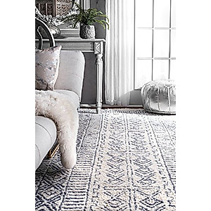 nuLOOM Evita Hand Tufted Wool Area Rug, 4' x 6', Ivory