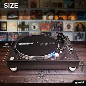 Gemini Sound 2 Speed Belt Drive Vinyl Record Player DJ Turn Table for Home Stereo with USB Interface and Audacity Software Included