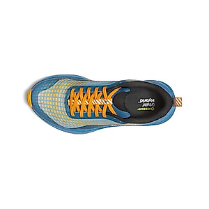 Icebug Womens NewRun BUGrip Trail Running Shoe with Carbide Studded Traction Sole, Mist Blue/Orange, L09.0