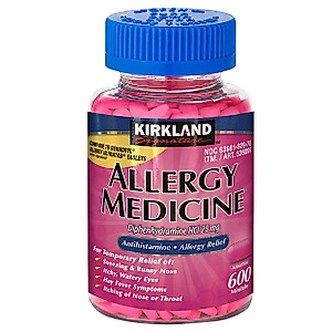 Diphenhydramine HCI 25 Mg - Kirkland Brand - Allergy Medicine and AntihistamineCompare to Active Ingredient of Benadryl® Allergy Generic - 600 Count Personal Healthcare / Health Care