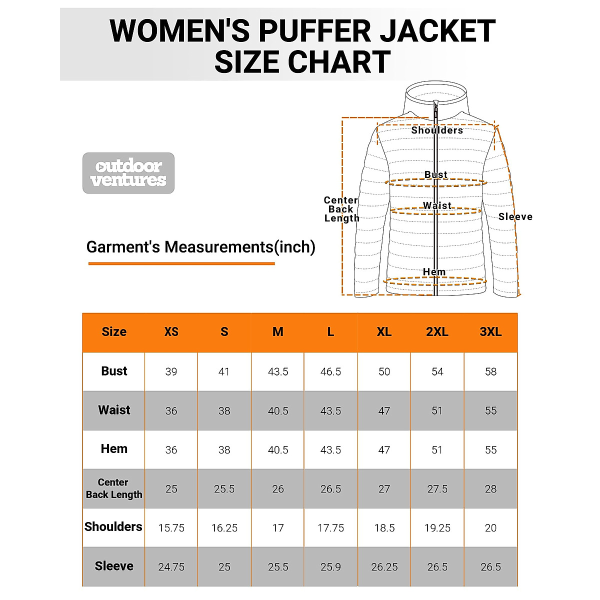 Outdoor Ventures Women's Packable Lightweight Full-Zip Puffer Jacket with Hood Quilted Winter Coat