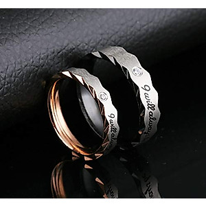 Joyplancraft I Will Always be with You Promise Engagement Ring Set of His and Hers Couple Rings Wedding Gift (Women Size 6)