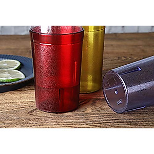 New Star Foodservice 46649 Tumbler Beverage Cup, Stackable Cups, Break-Resistant Commercial SAN Plastic, 8 oz, Clear, Set of 12