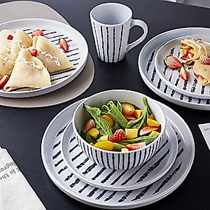 Stone Lain Nova Stoneware Dinnerware Set, 16-Piece Service for 4, Black