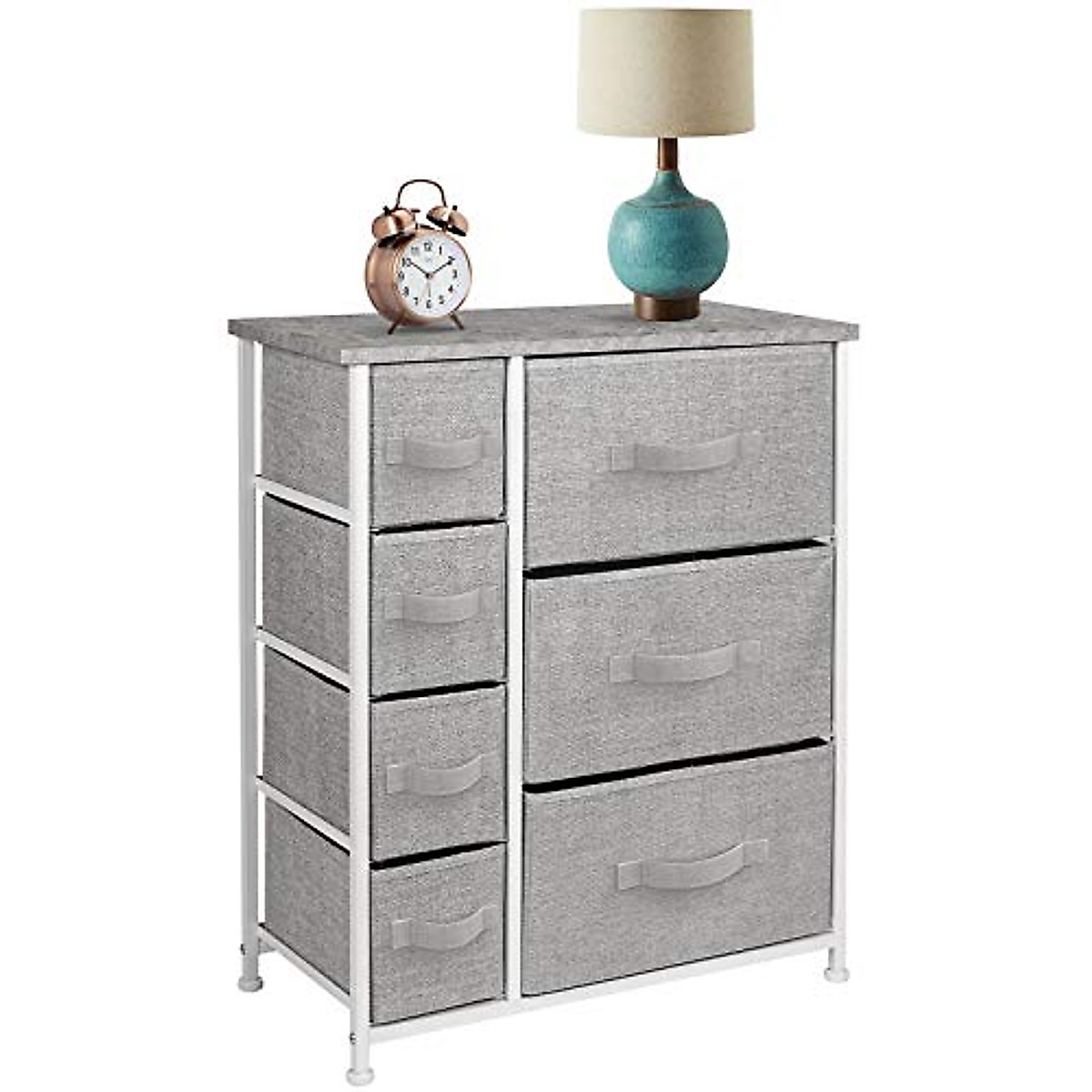 Sorbus Dresser with Drawers - Furniture Storage Tower Unit for Bedroom, Hallway, Closet, Office Organization - Steel Frame, Wood Top, Easy Pull Fabric Bins (Gray)