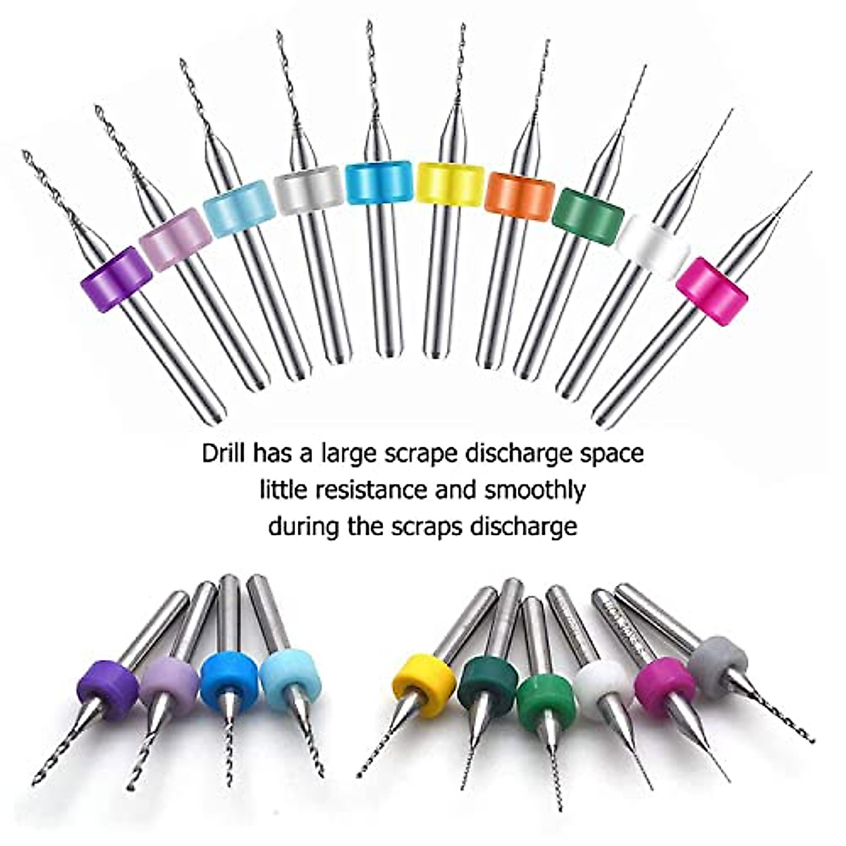YUENTOEN 10Pcs Micro Drill Bits, Tungsten Carbide Twist Drill Bits 0.3mm to 1.2mm PCB Drill Bit Set with Plastic Box Cutting Tool for Print Circuit Board, Beeswax, Rough Stone, Jewelry, CNC Engraving