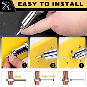 Siptenk 530PCS Pop Blind Rivets Assortment Kit, SAE Aluminum Assorted Rivet Set 14 Sizes 3/32" 1/8" 5/32" 3/16" 1/4" Pop Rivet Kit for Metal