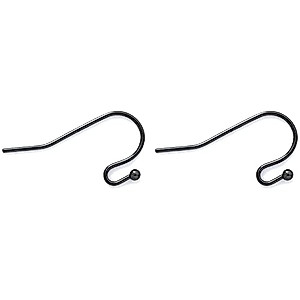 100 Pairs Gun Black Color Earwires Ball Dot French Earring Hooks/Dangle Earring Findings Jewelry Making DIY (EH-1006-G1)