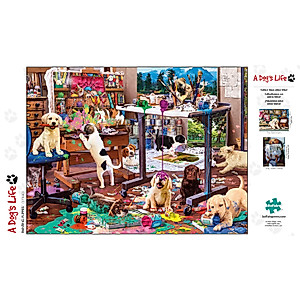 Buffalo Games - Steve Read - Painting Puppies - 750 Piece Jigsaw Puzzle for Adults Challenging Puzzle Perfect for Game Nights - Finished Puzzle Size is 24.00 x 18.00