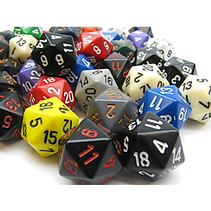 DND Dice Set-Chessex D&D Dice-16mm Assorted Opaque Plastic Polyhedral Dice Set-Dungeons and Dragons Dice Includes 50 Dice – D20