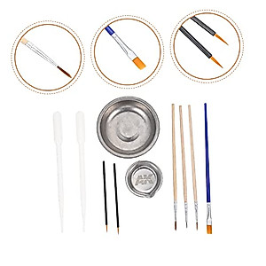 VILLCASE 1 Set Figure Coloring Tool Miniatures Miniature Painting Brushes Mini Tools Paint Mixing Cups Art Painting Brushes Craft Paint Sponges Portable Model Brush Figure Supply Sponge