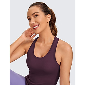 CRZ YOGA Women's Butterluxe Workout Tank Tops Racerback Tank Yoga Sleeveless Top Camisole Athletic Gym Shirt Deep Purple Medium