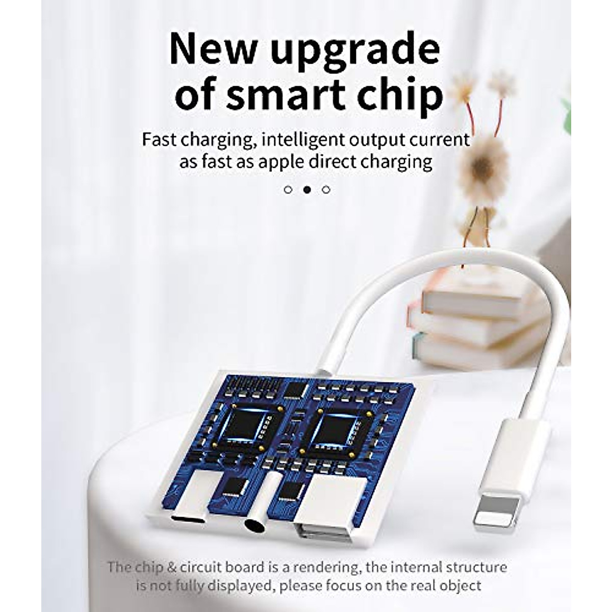 Compatible for iPhone Headphone Adapter 3.5mm AUX Audio Jack and Charger Dongle Earphone Headset Compatible with Lightning Male to USB Female OTG Camera Memory Card Reader Hub,MIDI for Apple for ipad