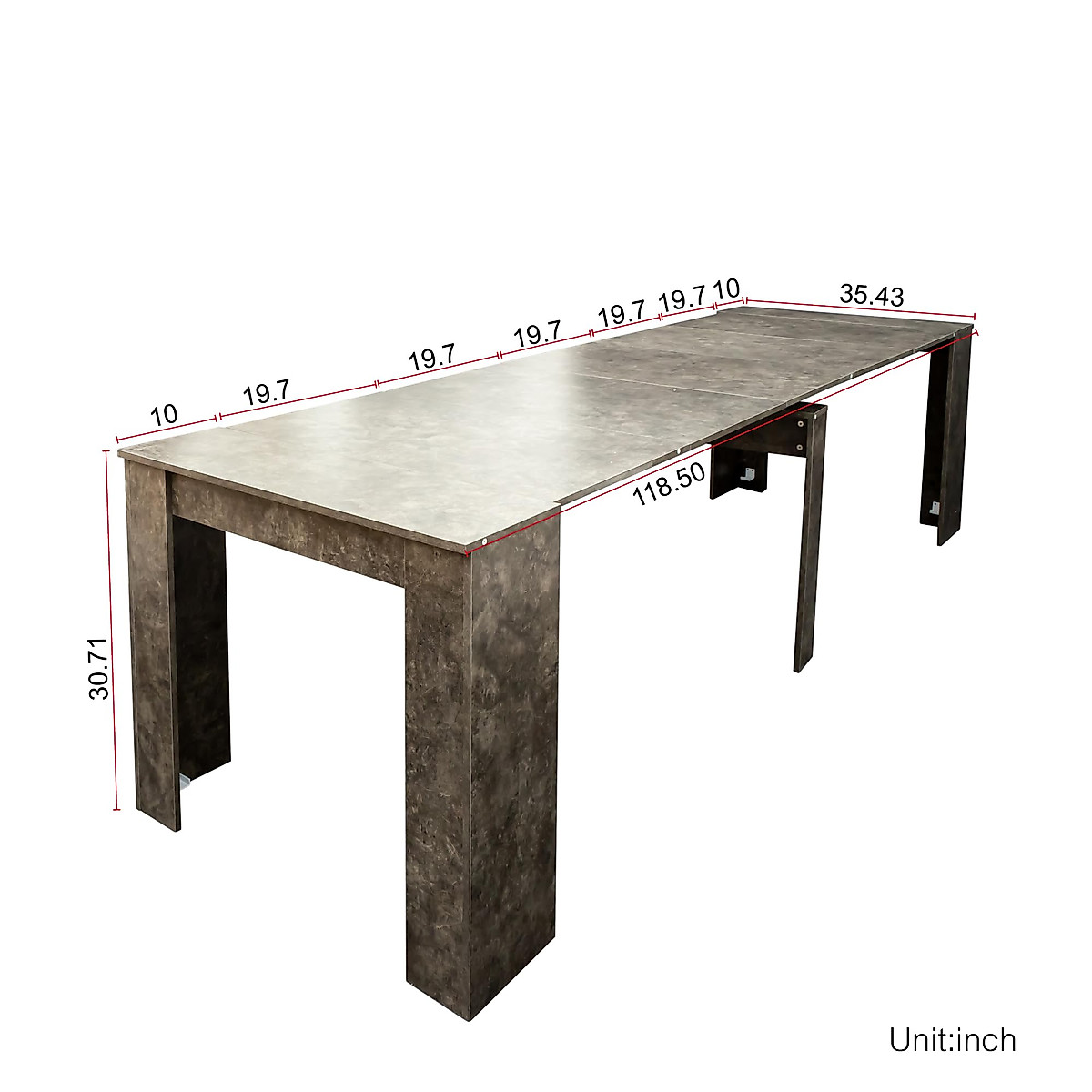 SSLine Rectangular Extendable Dining Table with Storage Cabinet 98.43" Super Long Conference Table for 6 8 10 12 People Rustic Walnut Expandable Kitchen Tables for Home Office Computer Table