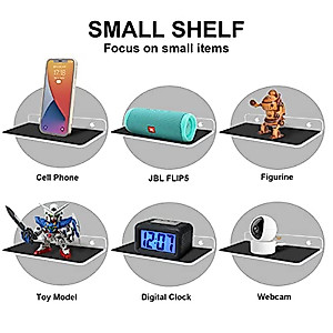 Desing Wish Small Shelf, Screw Mount Small Wall Shelf with Non-Slip Pad, Speaker Wall Mount for Bluetooth Speaker/Webcam/Decor, Acrylic Wall Shelf for Bedroom/Living Room/Bathroom (9 Inch, Clear*2)