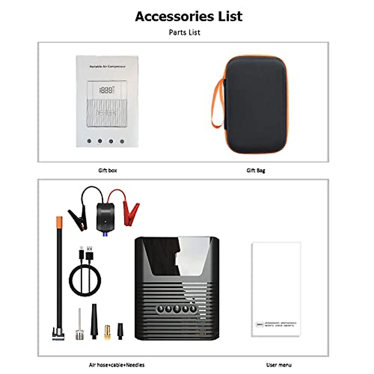 Usetify Car Battery Jump Starter with Tire Inflator Air Compressor Air Pump Inside [Fast Inflate 150PSI] [8800mAh Strong Power] for Car Motorcycle Bicycle Ball, 12V Emergency Auto Battery Booster