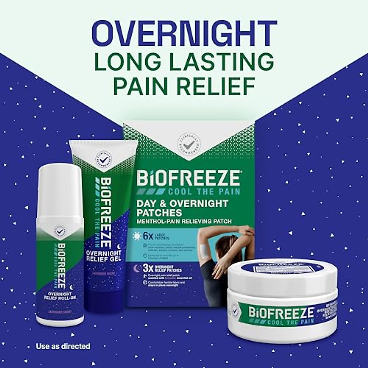 Biofreeze Overnight Gel Pain Relief, Knee & Lower Back Pain Relief, Arthritis Pain Reliever, Neck Pain Relief, Cooling Joint Pain Relief, FSA/HSA Eligible, Lavender Scented Menthol Gel 3 Fl Oz