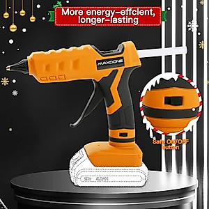 Cordless Hot Glue Gun 100W for dewalt 20V Battery Handheld Wireless Power Glue Gun Full Size with 12pcs Glue Sticks(0.43") for Art DIY Craft Home Repair School(Battery Not Included)