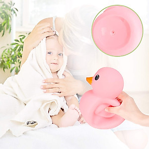Jumbo Rubber Duck Bath Toy - Giant Ducks Big Duckie Baby Shower Birthday Party Favors 8-Inches (Pink)
