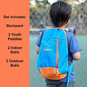 Litakon Premium Youth Pickleball Paddle Set, 2 Fiberglass Kids Paddles with Honeycomb Core, Bundle of Lightweight Fiberglass Rackets for Kids Age 4-12, Backpack, 4 Balls, 2 Kids Rackets