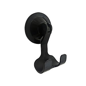 NL HOME 2-Pack Razor Holder with Suction Cup for Home or Hotel, Vacuum Wreath Hangers for Door or Window, Black