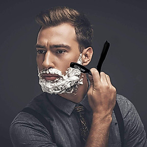 100 BLADES + Facón Professional Classic Japanese Straight Edge Barber Razor - Salon Quality Cut Throat Shavette