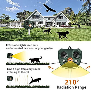Solar Ultrasonic in Repellent Defender Rat, Squirrel, Deer, Raccoon, Skunk, Rabbit, Mole, Dog, Cat, Waterproof with Motion Detector1