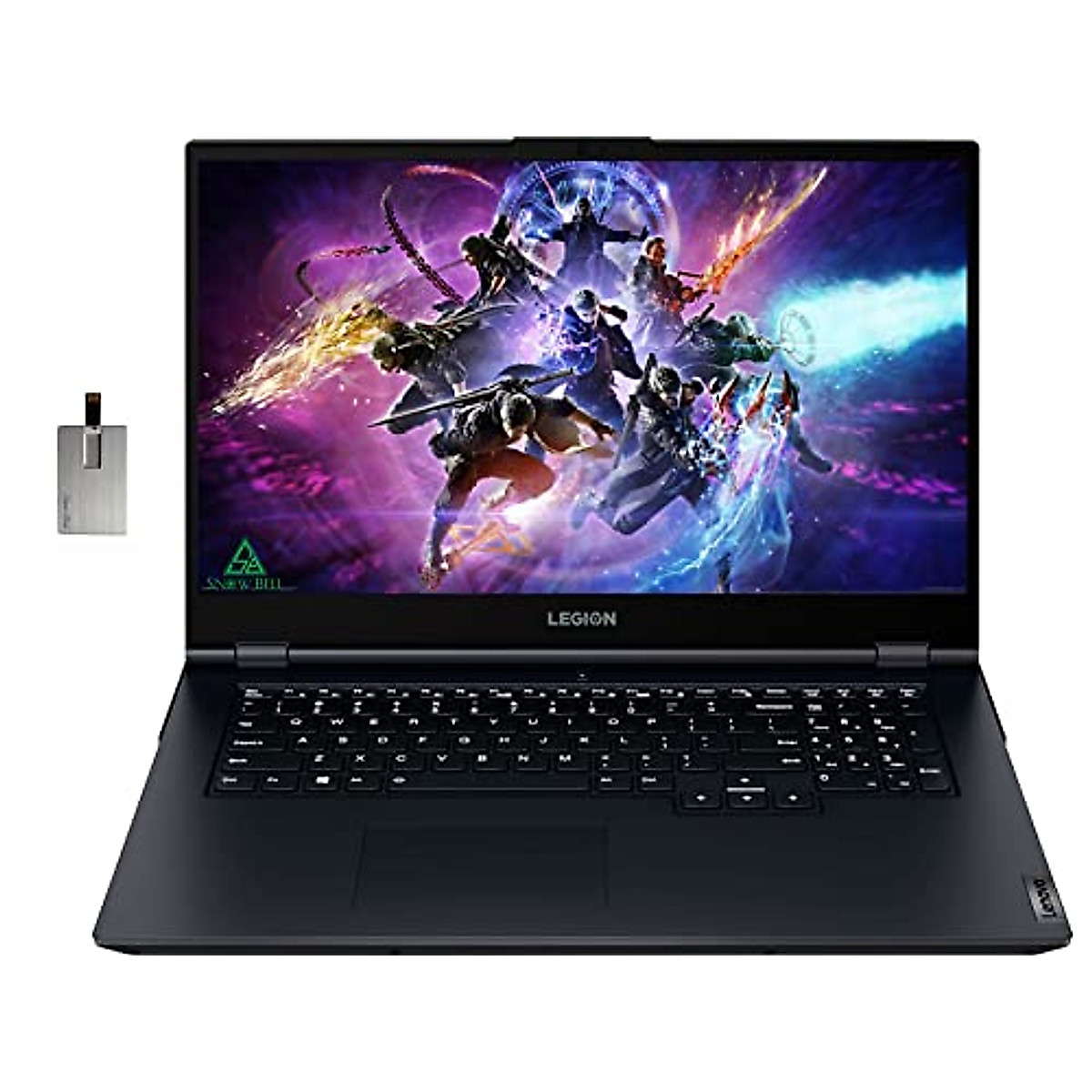 Lenovo 2023 Legion 5 17.3" 144Hz Gaming Laptop, AMD Ryzen 7 5800H, 32GB RAM, 1TB PCIe SSD, NVIDIA GeForce RTX 3050, Backlit Keyboard, Phantom Blue, Windows 11, 32GB SnowBell USB Card