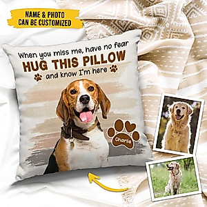 Pawfect House Personalized Pillows (Insert Included), Hug the Pillow and Know I'm Here, Pet Memorial Gifts Personalized Dog Pillow Dog Remembrance Gift Dog Memorial Gifts for Loss of Dog Sympathy Gift