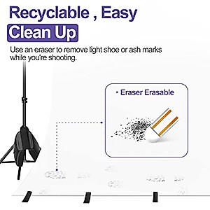 Emart Matte Seamless Photography Background Paper, White Photo Backdrop Paper | 53" x16' | Arctic White | for Photoshoot Backdrop, Food, Product Photography, Portrait, Compatible with Backdrop Stand