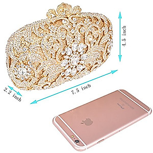 MOSSMON Luxury Crystal Clutch Women Rhinestone Evening Bag for Party and Wedding