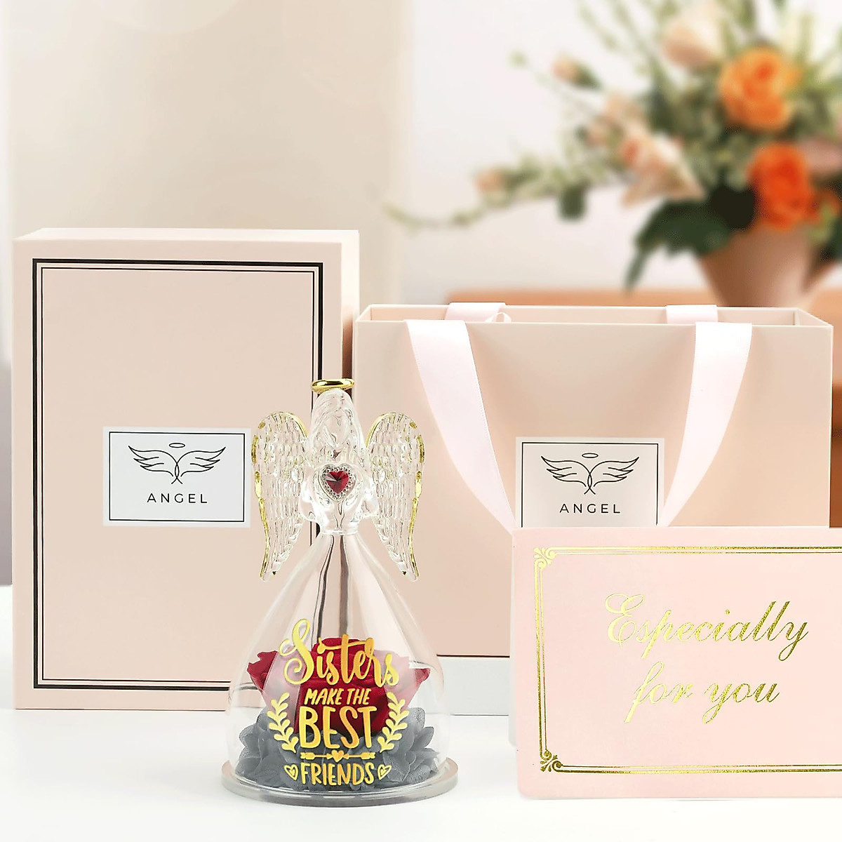 Sunia Preserved Flowers Gifts for Grandma - Delicate Grandma Birthday Gifts from Grandkids for Grandma Grandmother, Ideas (Sisters)