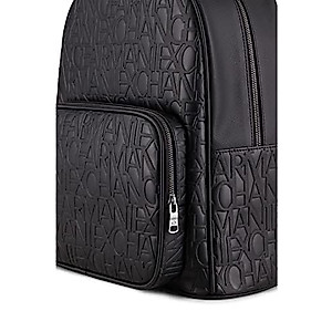 A|X ARMANI EXCHANGE Men's Allover Logo Backpack, Black, OS