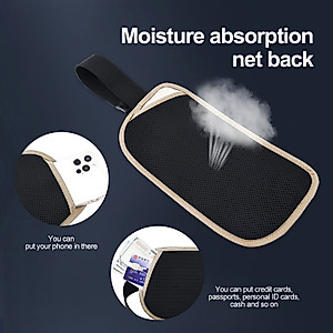 RFID Blocking Money Belt for Men Women, Slim Fanny Pack For Travel，Running,Conceal Waist Wallet For Passport Holder,Phone,Cash(Black Beige), Black Beige