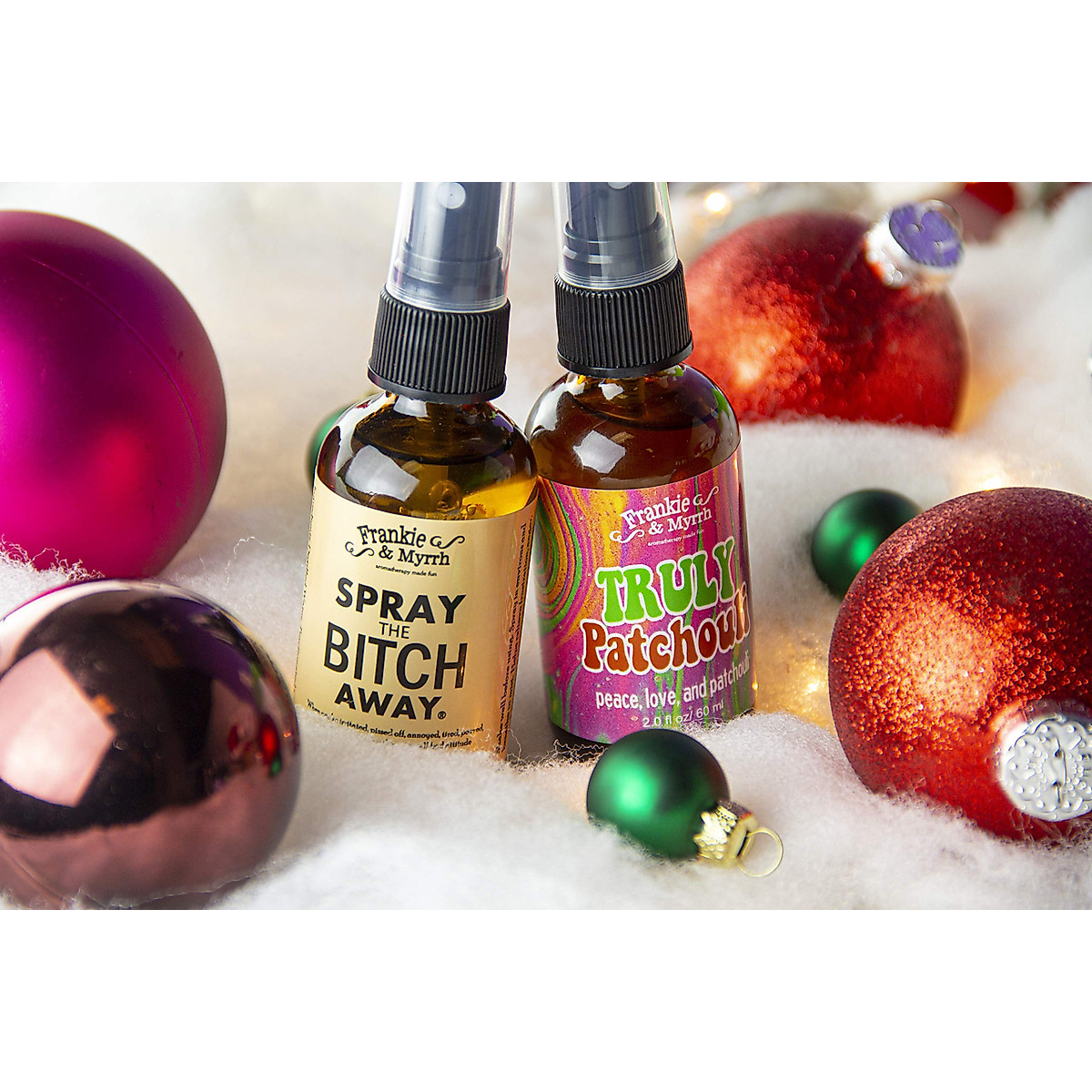 Frankie and Myrrh | Truly Patchouli and Spray the B Away 2-Pack Room Spray and Body Mist Aromatherapy | Essential Oil Natural Light Perfume/Cologne for Relaxation, Energy