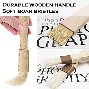 4 Pcs Pastry Brushes,DanziX Round and Flat Oil Brush with Boar Bristles Used for Cooking Baking BBQ Sauce Basting