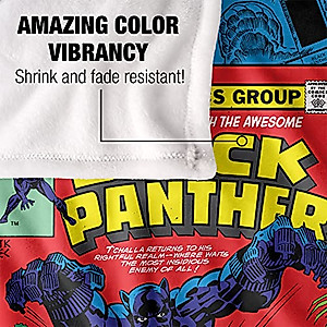 Black Panther Blanket, 36"x58" Black Panther No.7 Comic Cover Silky Touch Super Soft Throw Blanket
