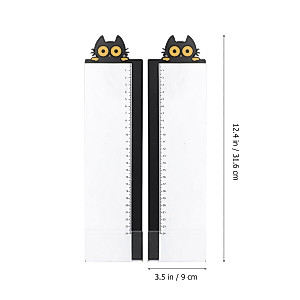 NUOBESTY Computer Monitor Side Panel 2Pcs Computer Monitor Side Panel Acrylic Cat Memo Pads Sticky Message Board with Ruler Measurement for Laptop Computer PC Computer Screen Note Holder