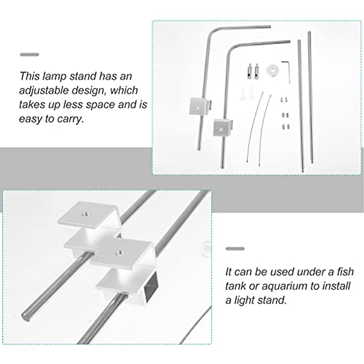 iplusmile Fish Tank Accessory Aquarium Lighting Holder Fish Tank Light Stand Kit, Adjustable Fish Tank Light Rack Aquarium Stand for Aquatic High LED Light Lamp Light Hanging Bracket