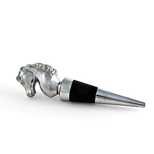 Arthur Court Designs Aluminum Horse Wine Bottle Stopper Topper 5 inch Tall
